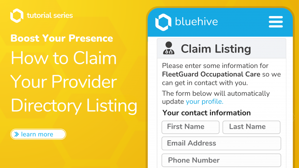 Tutorial Series: How to Claim Your Provider Listing - BlueHive